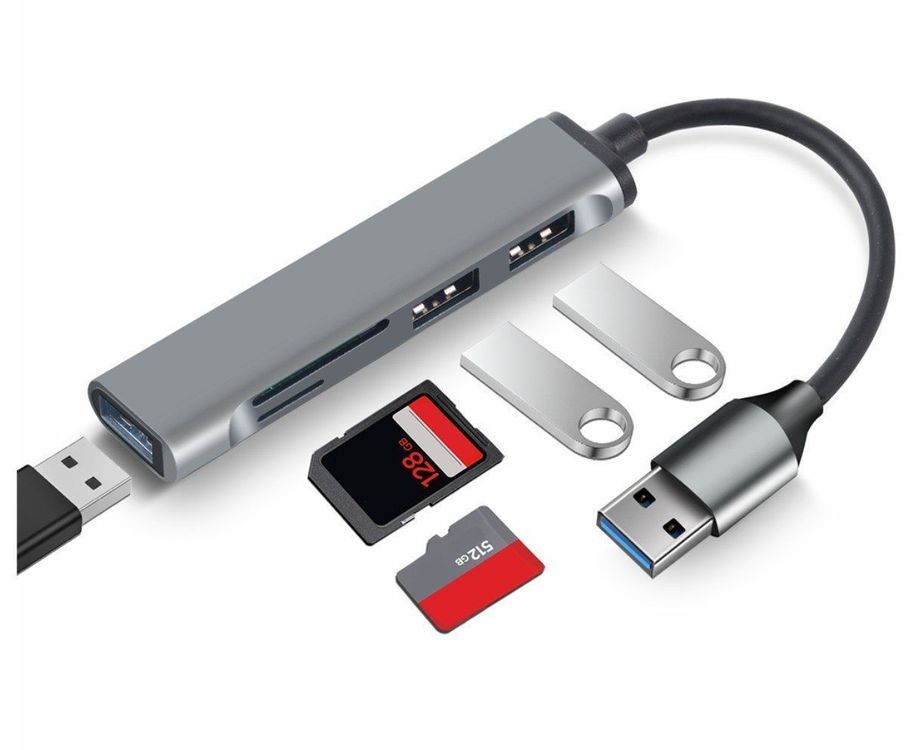 3Port USB 3.0 Hub Card Reader + 2 in 1 SD + microSD (TF) (Neu und ...