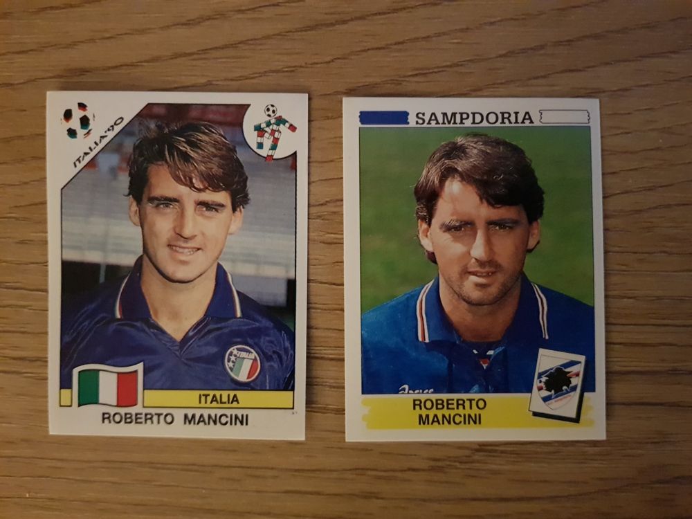 2 x Panini Sticker ROBERTO MANCINI WC 90 + Serie A 94 | Kaufen auf Ricardo