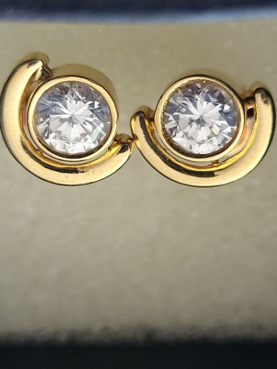 Ohrstecker Gold 750, 18 Karat, mit Stein | Kaufen auf Ricardo