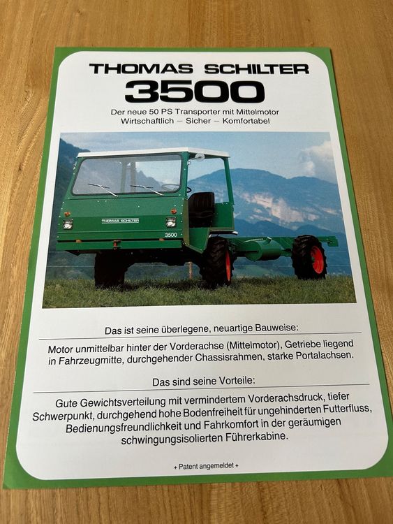 Originaler Thomas Schilter 3500 Prospekt (Gebraucht) in Lienz für CHF ...