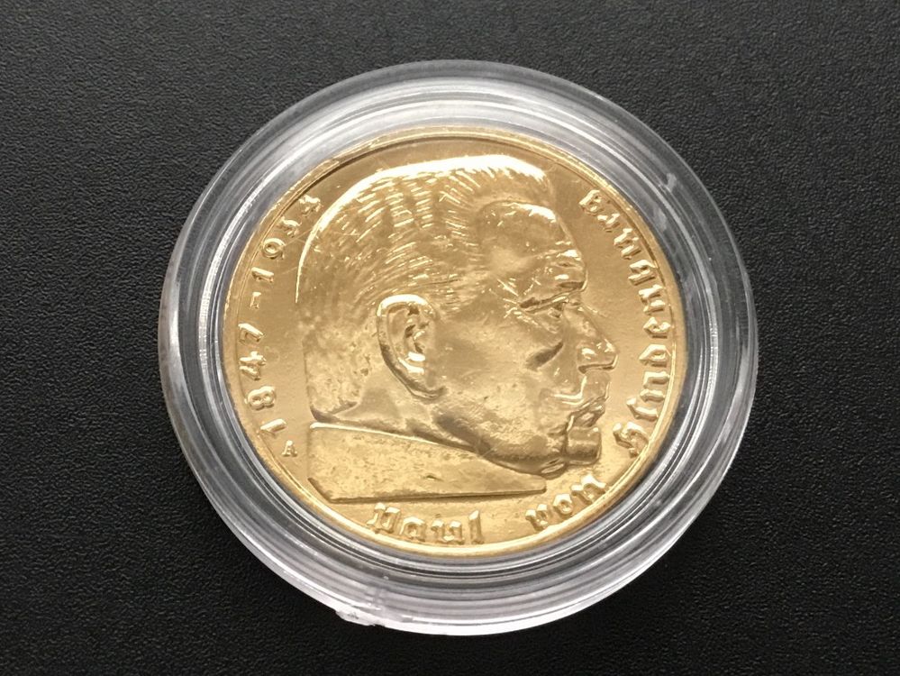 2 Reichmark 1937. D Silbermünze poliert und vergoldet Stgl (Neu (gemäss Beschreibung)) in St ...