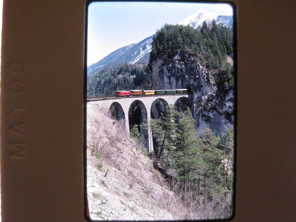 Dia: Landwasser Viadukt Filisur 2008, Rhätische Bahn RhB, Si (Neu ...
