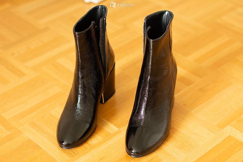 Globus Stiefeletten/Boots Lack schwarz Gr. 41 neuwertig (Neu (gemäss ...