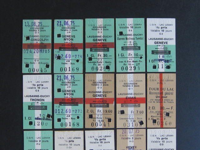 Billets Edmonson impr. CGN - Lac Léman (Gebraucht) in Vallorbe für CHF ...