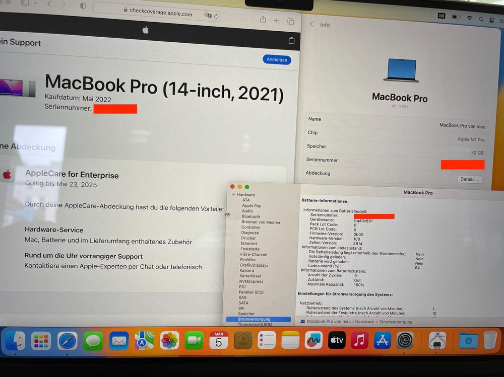 MacBook Pro M1 Pro, 32GB RAM, 1TB SSD, 10C CPU, 16C GPU, CH (Neu und originalverpackt) in Forch ...