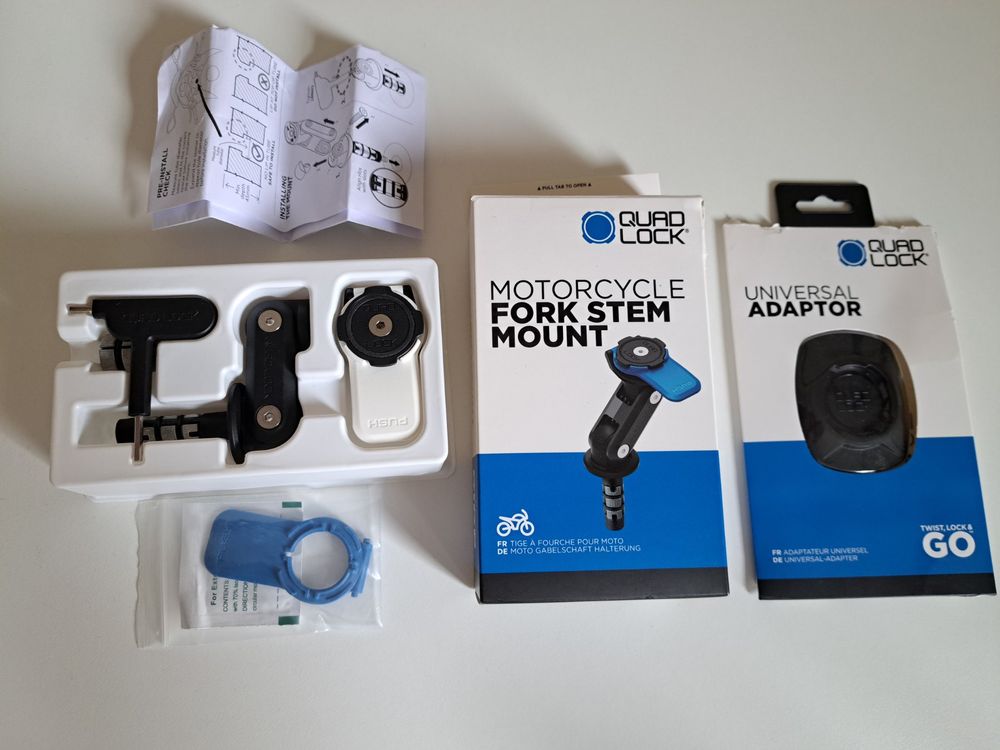 Quad Lock Motorcycle Fork Stem Mount inkl. Universal Adaptor (Gebraucht ...