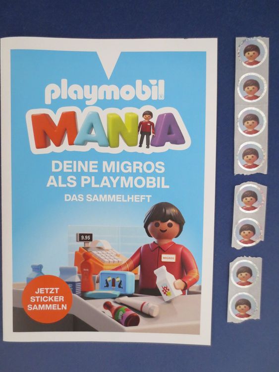 MIGROS MANIA PLAYMOBIL 8 STICKER, NICHT EINGEKLEBT (Neu (gemäss ...