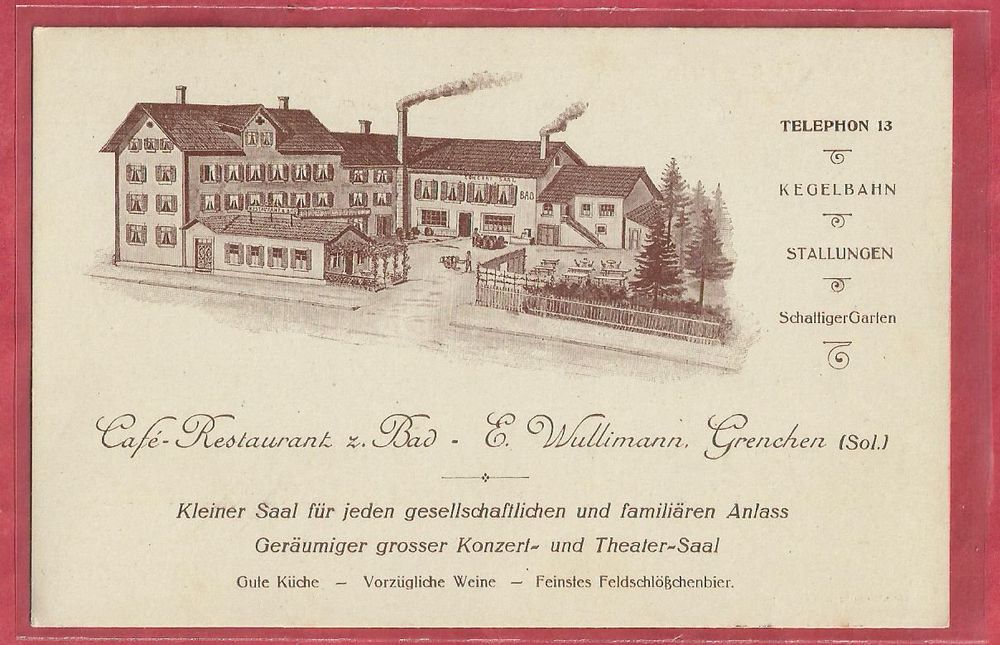 Grenchen - Café Restaurant zum Bad - ca. 1910 (Gebraucht) in Fislisbach ...