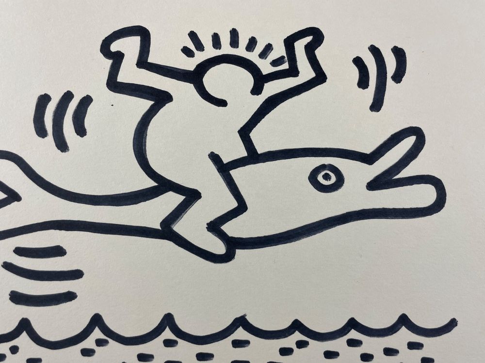 Keith Haring (1958-1990) Filzstift Zeichnung mit Zertifikat | Kaufen ...