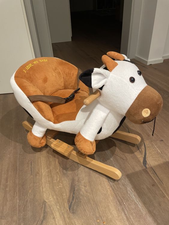 Kids Rocking Cow Toy, Plush & Wood, Excellent Condition (Gebraucht) in ...
