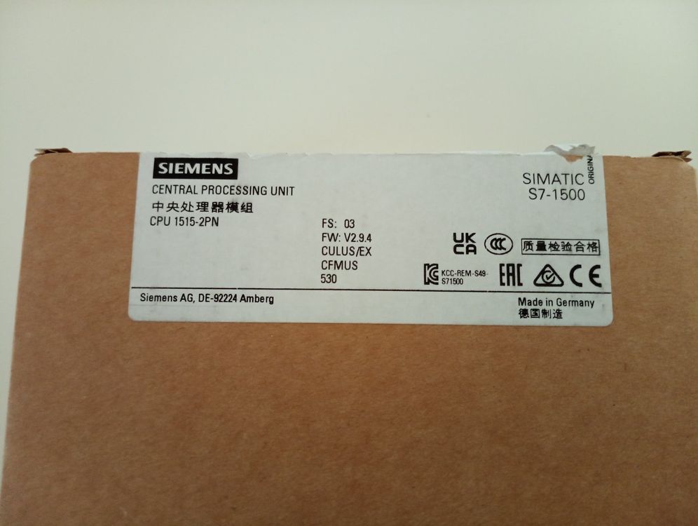 SIMATIC S7-1500, CPU 1515-2 PN / 6ES7515-2AM02-0AB0 / Neu (Neu und ...