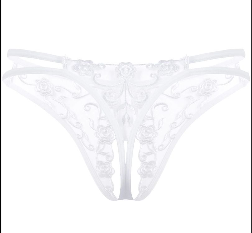 NEUER String ouvert uni weiss mit Spitze Gr. XS & S - 223039 (Neu ...