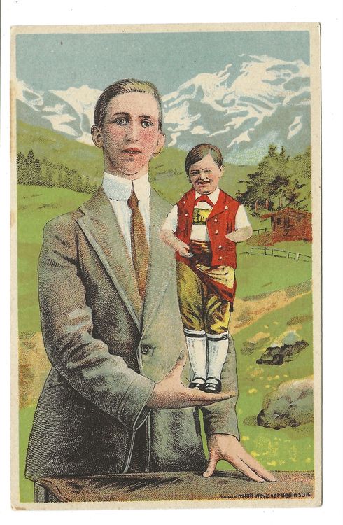 Seppetoni aus Appenzell (AI) kleinster + grösster Mann Litho (Gebraucht ...