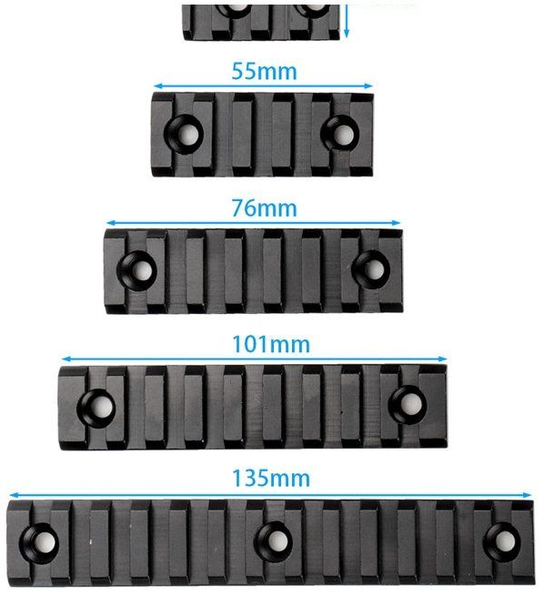 Set von 5 Picatinny Schienen (Alu Legierung) für Keymod (Neu (gemäss ...