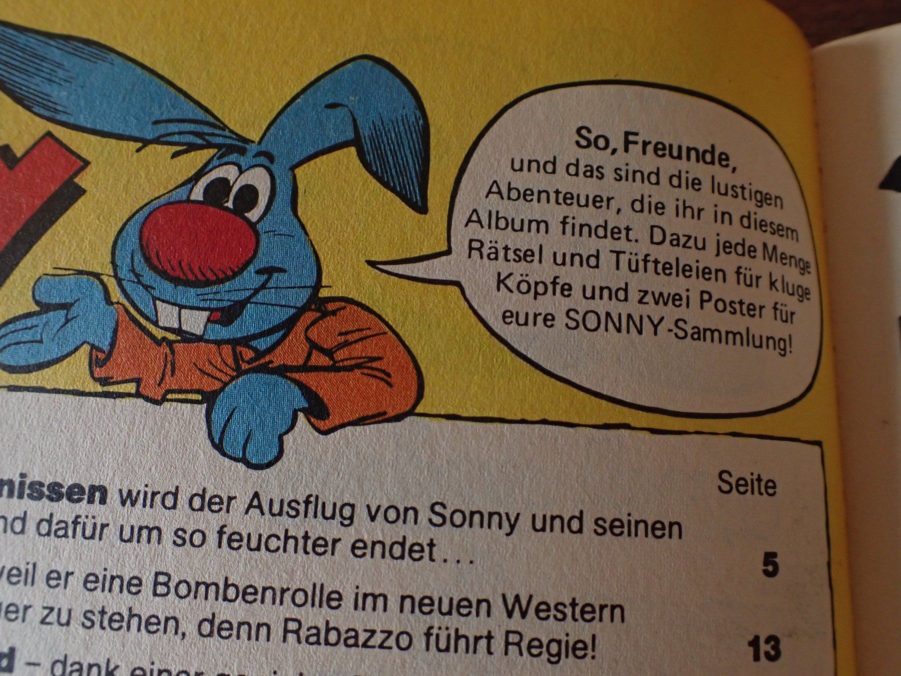 SONNY der lustigste Hase der Welt Comic Heft Band Nummer 1 (Gebraucht ...