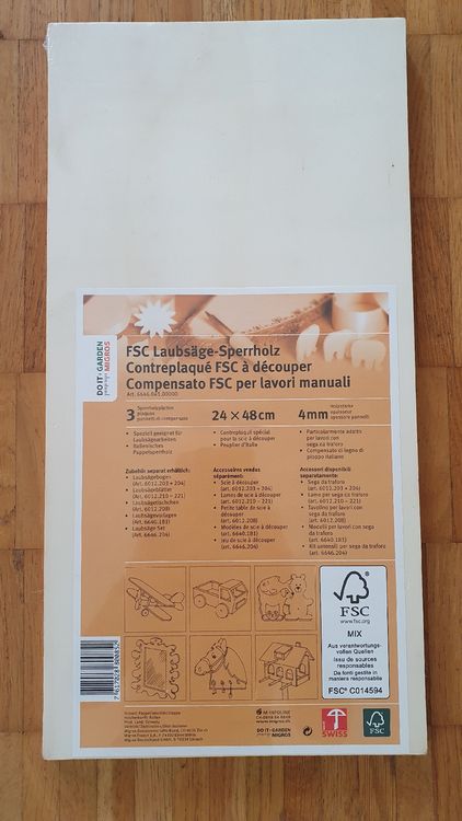 3x Laubsäge-Sperrholzplatten (Neu und originalverpackt) in Eglisau für CHF 4 – mit Lieferung auf ...