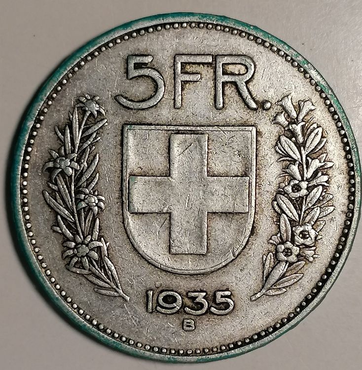 5 Franken Schweiz 1935 (Gebraucht) in Stalden (Sarnen) für CHF 12 – mit Lieferung auf Ricardo kaufen
