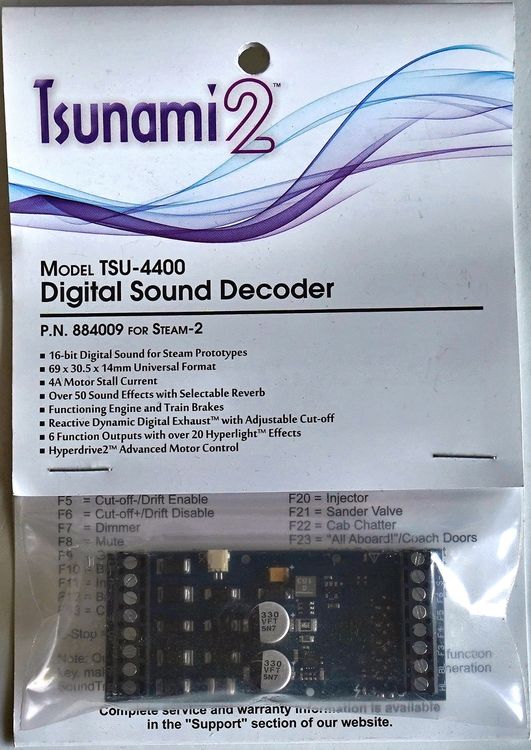 Tsunami-2 DCC Sound Decoder 884009 Steam - 4 Amp. Spur-O etc (Neu und originalverpackt) in ...