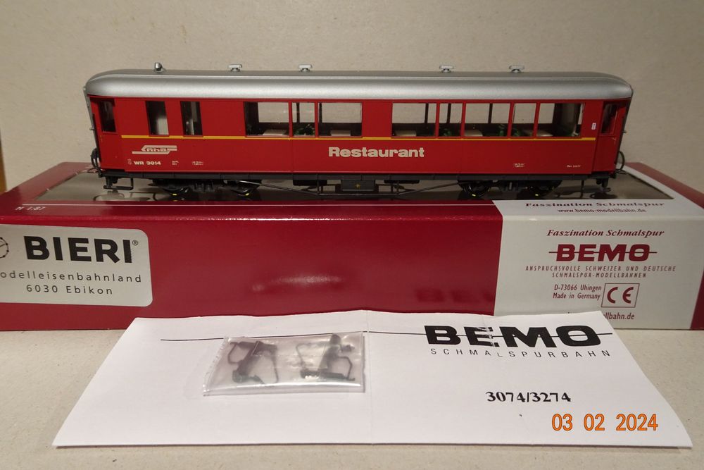 1 wagon restaurant Bemo HOm RhB WR 3814 (Neu (gemäss Beschreibung)) in Thierrens für CHF 38 ...