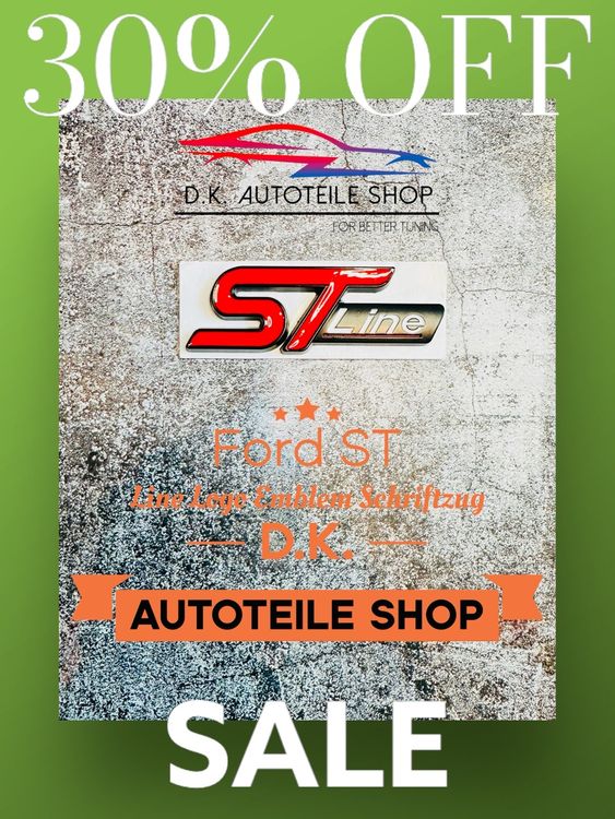 Ford ST Line Emblem Schriftzug Logo Rot/Schwarz aus Metall (Neu und ...