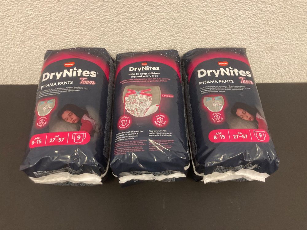 DryNites Pyjama Pants, Nachtwindeln (8 - 15J.), 3 P. a 9 STK (Neu und ...