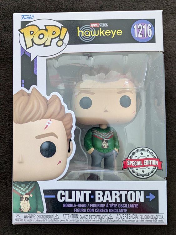 Funko Pop! Marvel Hawkeye - Clint Barton #1216 w Cat Jumper (Neu und ...