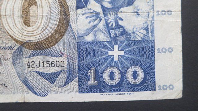 100 Schweizer Franken Note von 1963 St. Martin (Gebraucht) in ...