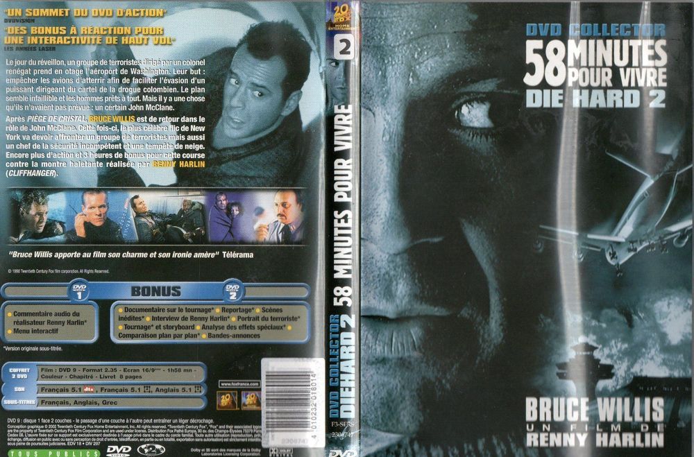 2xDVD- DIE HARD 2 (1990) 58mn pour vivre (Neuf (Voir description)) à ...