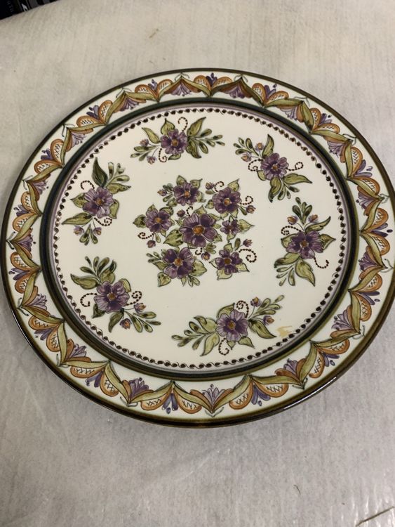 Hübscher Wandteller, Keramikteller, handbemalt, Ø 32cm 🌸🌼 (Neu und originalverpackt) in ...