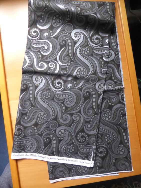 Muschelstoff/Glimmer schwarz von Amandy Murphy ca. 50 x110cm (Neu ...