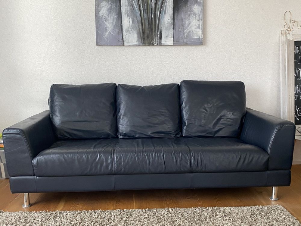 Ledersofa 3er und 2er Sitz inkl. Hocker von Bardi of italy | Kaufen auf Ricardo