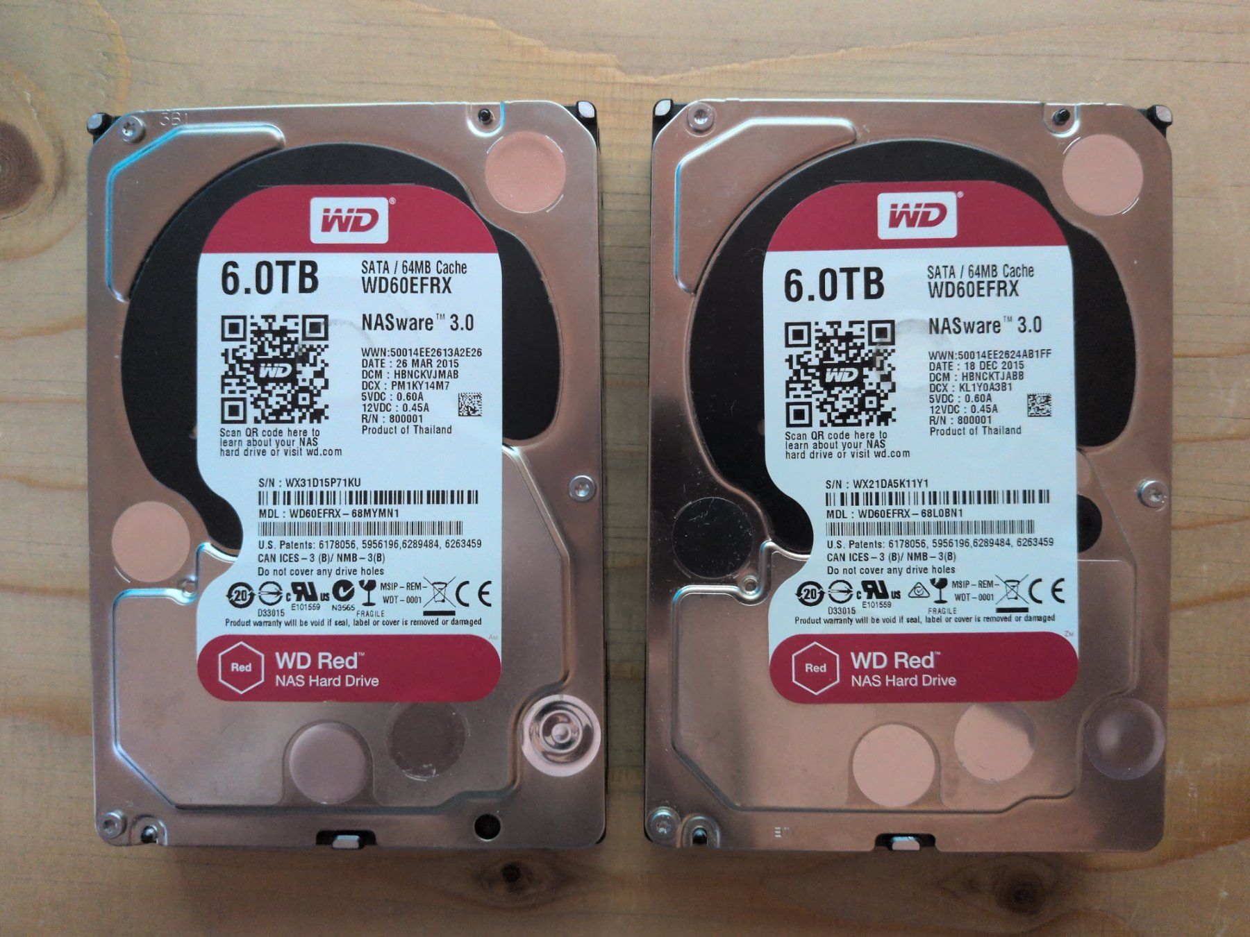 2x WD Red 6TB HDD (Total 12TB) – ideal für NAS / Backup (Gebraucht) in ...