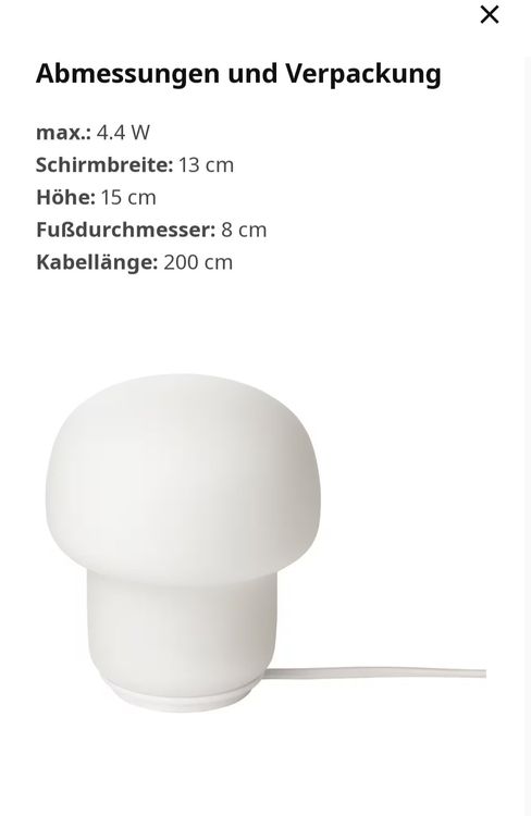 Ikea Tokabo Leuchte Lampe (Gebraucht) in Schaan für CHF 8 – mit ...