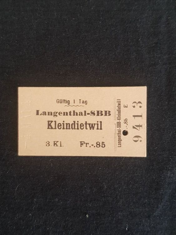 Billet Langenthal-SBB-Kleindietwil 1941 | Kaufen auf Ricardo
