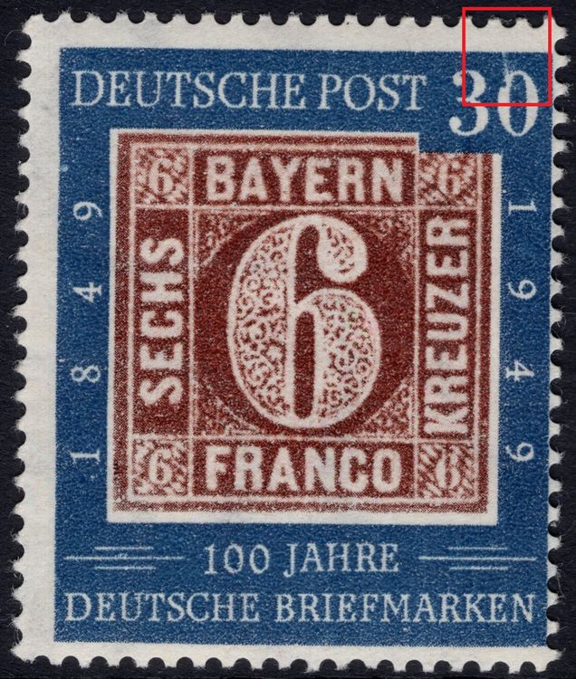 seltene ABART der 30 Pf. 100 Jahre Deutsche Briefmarken (Neu (gemäss Beschreibung)) in Eglisau ...