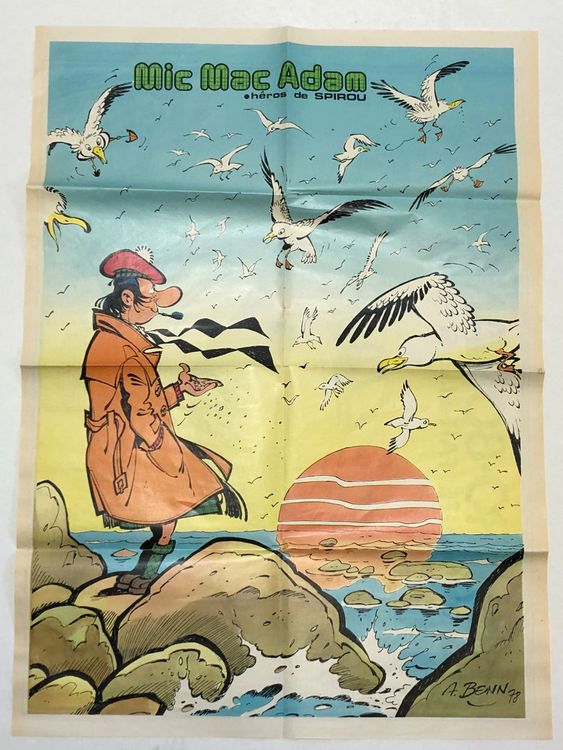 Vintage 70s poster Mic Mac Adam comic / NSU RO-80 auto | Kaufen auf Ricardo