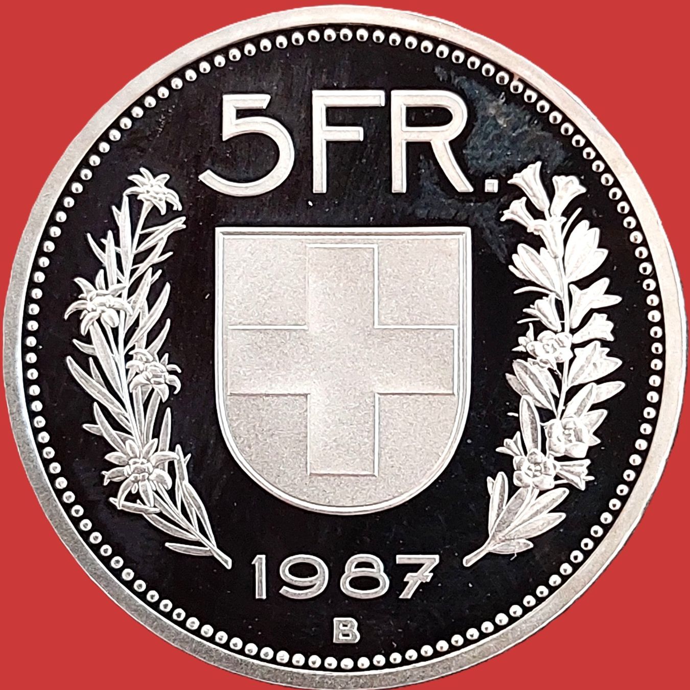 5 Franken 1987 pp / aus Münzsatz / in einer Münzkapsel (Neu (gemäss ...