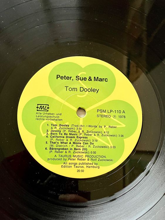Peter, Sue & Mark Lp : Tom Dooley, Charlie Chaplin, Memory (Gebraucht ...