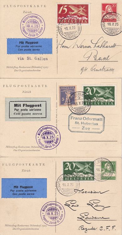 6 Sonderkarten Flugpost 1925!! TOP+++++ (Gebraucht) in Samnaun-Compatsch für CHF 50 – mit ...