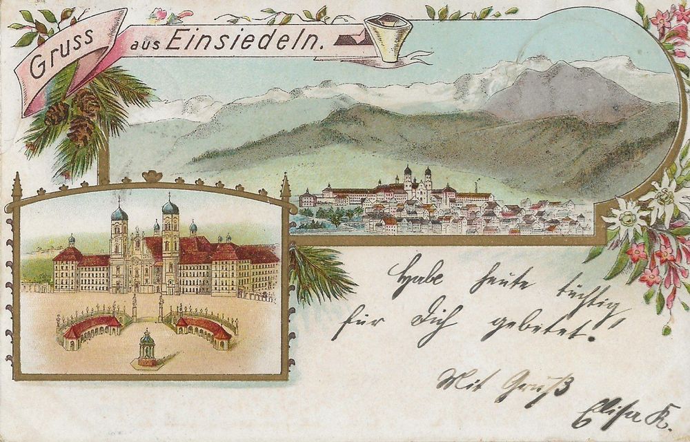Gruss aus Einsiedeln, Litho, 1898 | Kaufen auf Ricardo