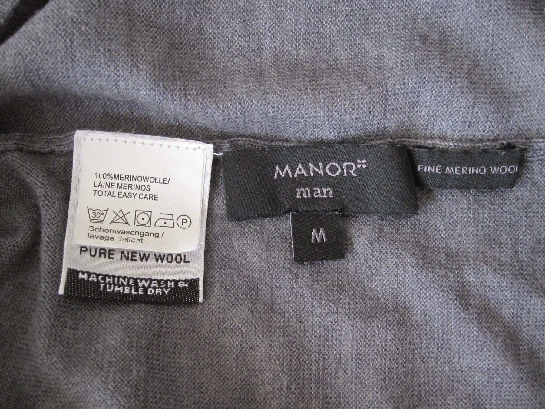 Cardigan à zip MANOR MAN Gris 100% laine mérinos (D'occasion) à Nyon ...