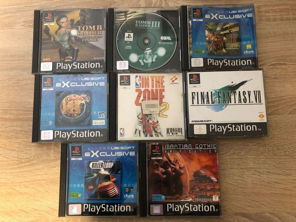 8 Stück Playstation 1 Spiele französische Versionen (Gebraucht) in für ...