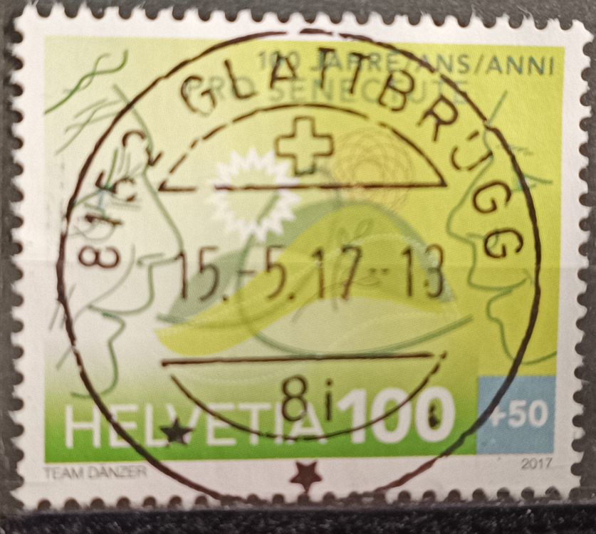 2017 100 Jahre Pro Senectute Top Stempel (Gebraucht) in Dübendorf für ...