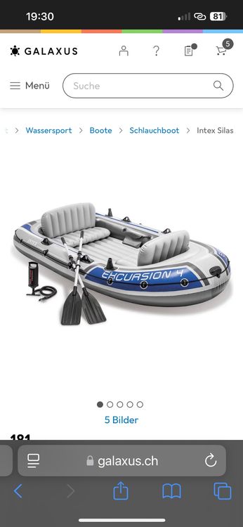 Intex Excursion 4 Schlauchboot (Gebraucht) in Kriegstetten für CHF 20 ...