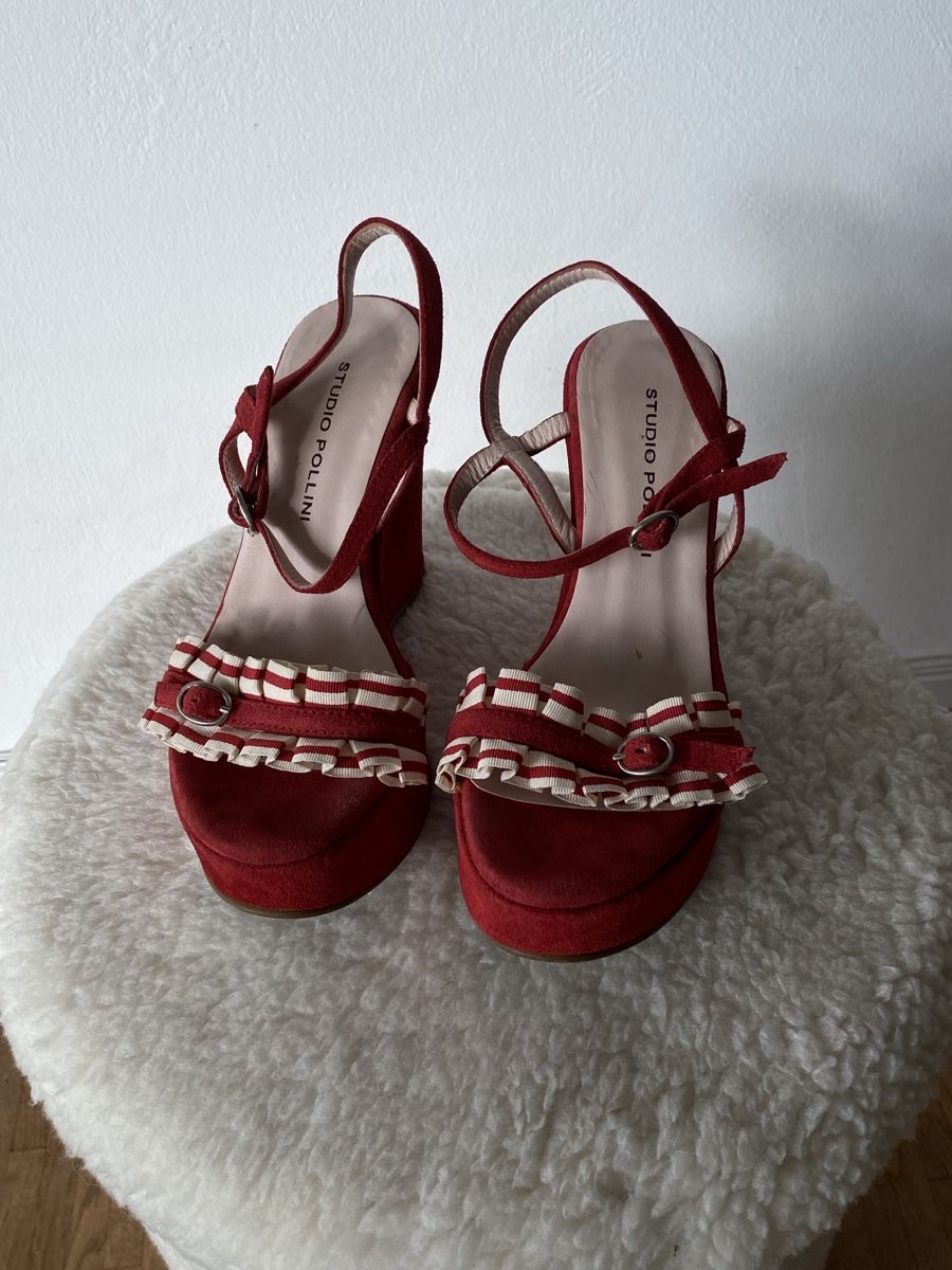 Studio Pollini Summer Sandals, Red, Size 36, Platform Heels (Gebraucht ...