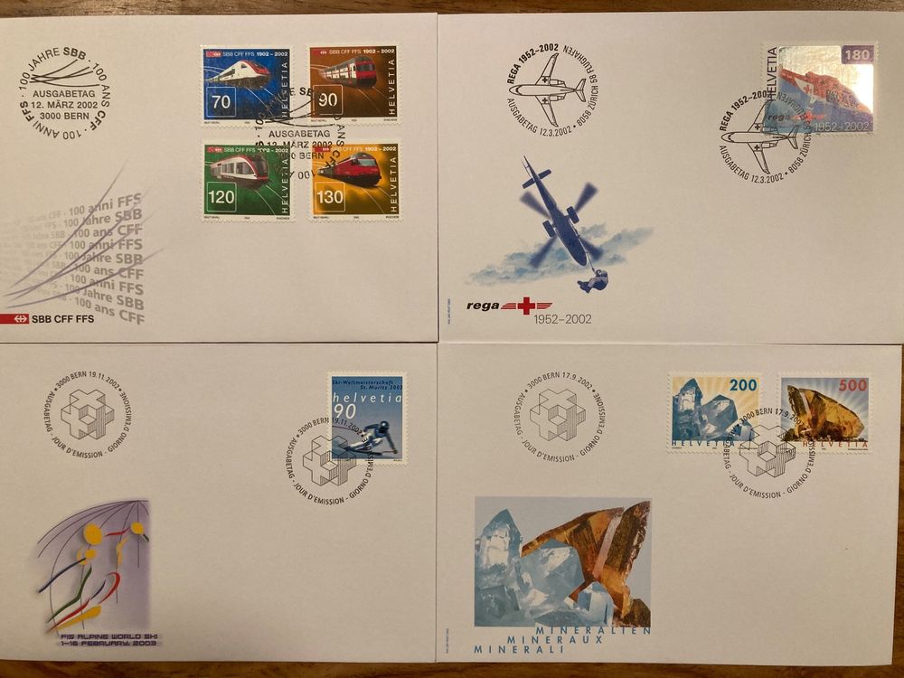 SBB/Rega/Ski/Mineralien Briefmarken 2002 (Neu (gemäss Beschreibung)) in Uznach für CHF 0.6 – mit ...