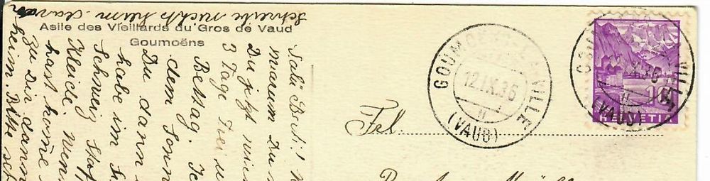 Asile des Viellards du Gros de Vaud - Goumoëns 1935 (Gebraucht) in ...