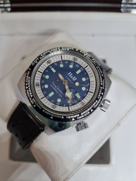 Mortima (H§R) Super Datomatic World Time - NOS (neu) (Neu (gemäss ...