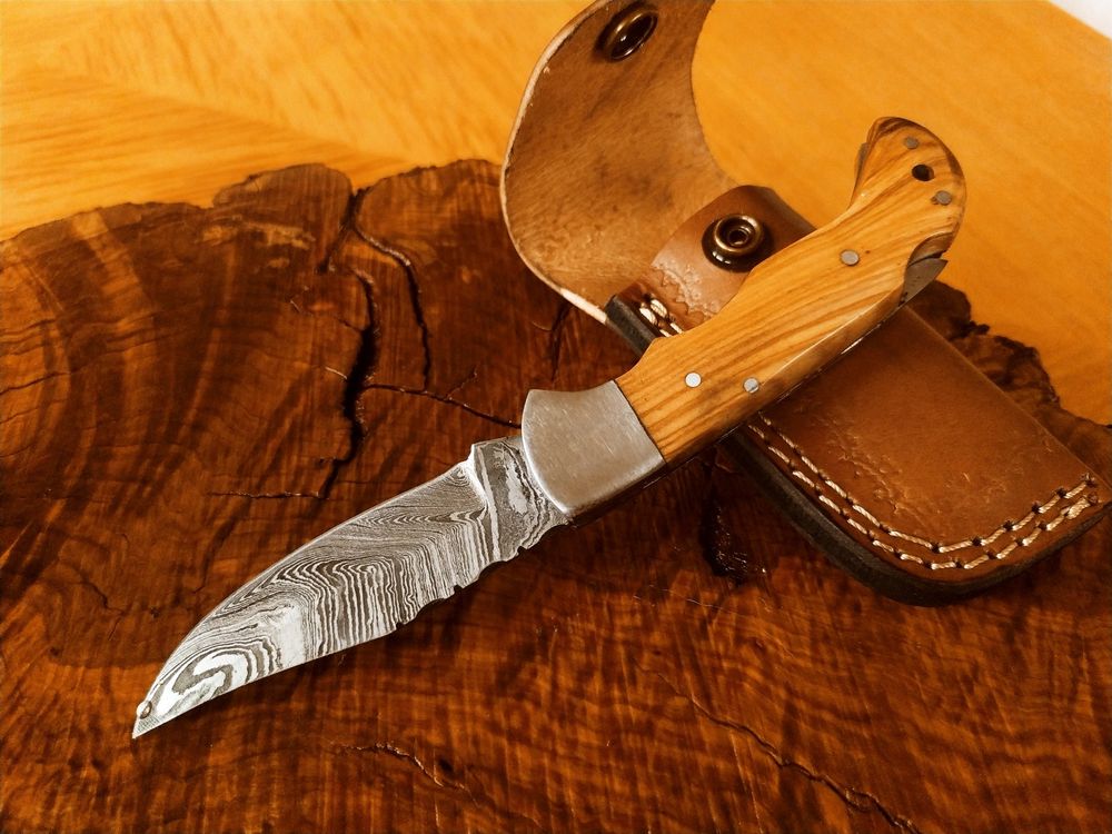 Damastmesser Klappmesser Knife Damast Damascus folding knife | Kaufen ...