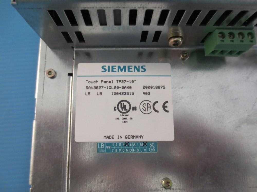 Siemens Simatic TP27 10 Zoll Touch Panel 6AV3627-1QL00-0AX0 (Gebraucht ...